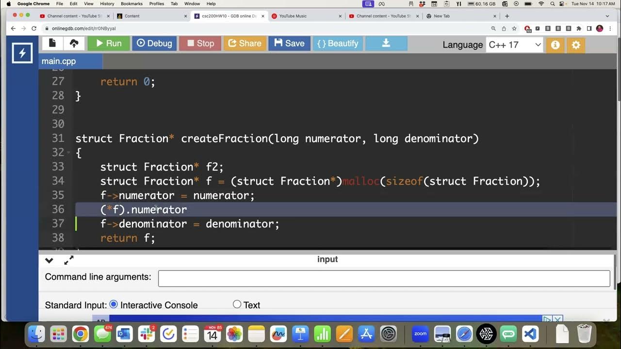 CSC200 11/14/23 more structs (pass by value vs address) and introduced objects - YouTube