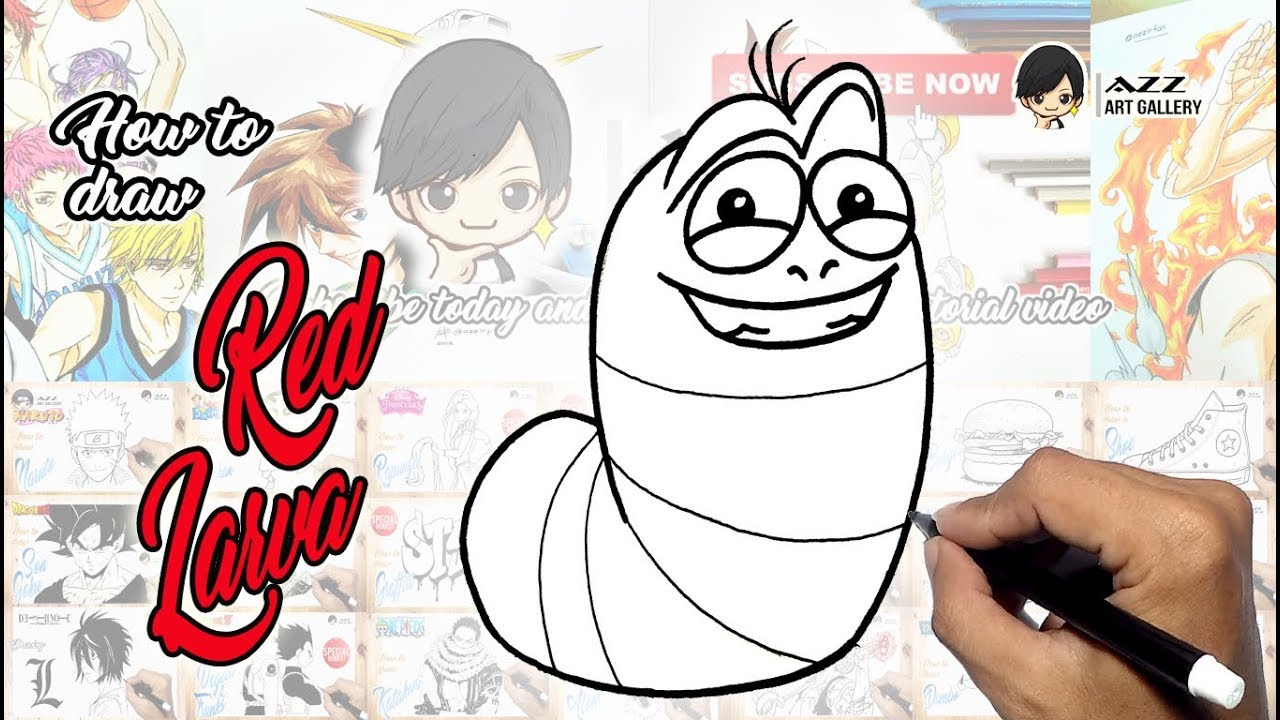How to draw Larva - Red - YouTube