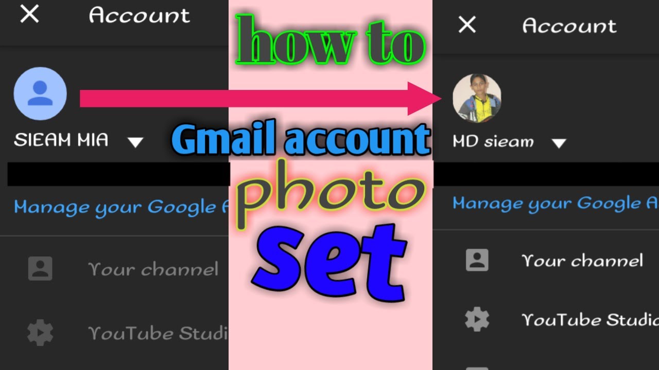 how to gmail profile picture set in mobile/ by sr fast tech...... - YouTube