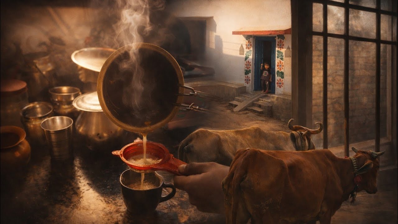 Morning routine of a village boy who live with he's grand parents ...