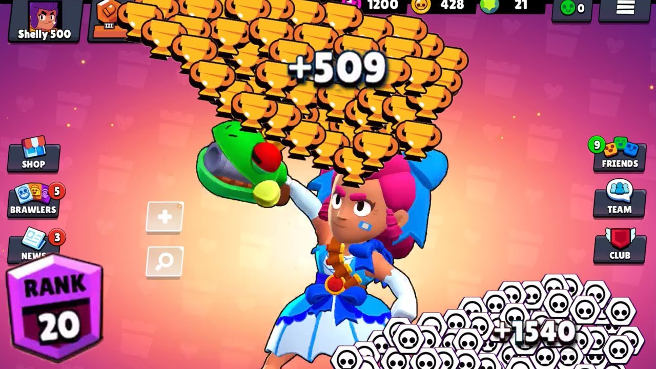 PRINCESS SHELLY NONSTOP to 500 TROPHIES! Brawl Stars - YouTube