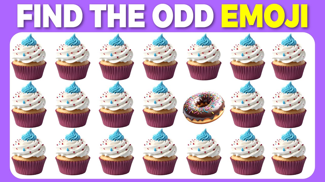 Find the odd one out! Sweet edition, Find the odd emoji, Fast Food ...