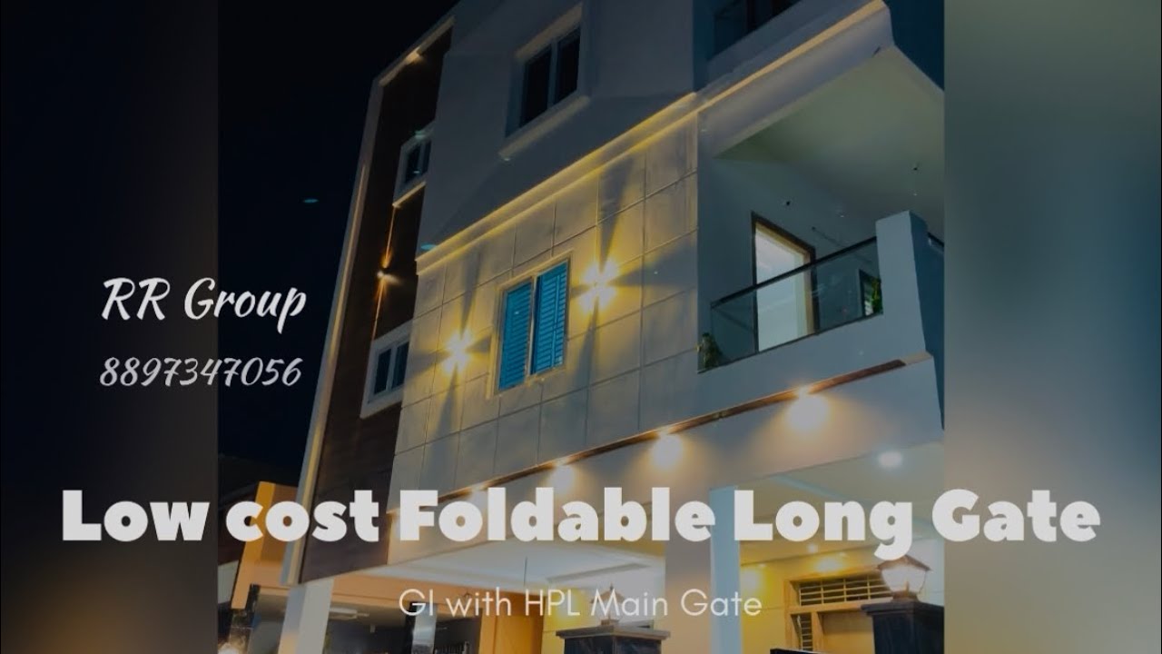 Main Gate with GI and HPL sheet | Low cost | Long Foldable Gate| RR ...