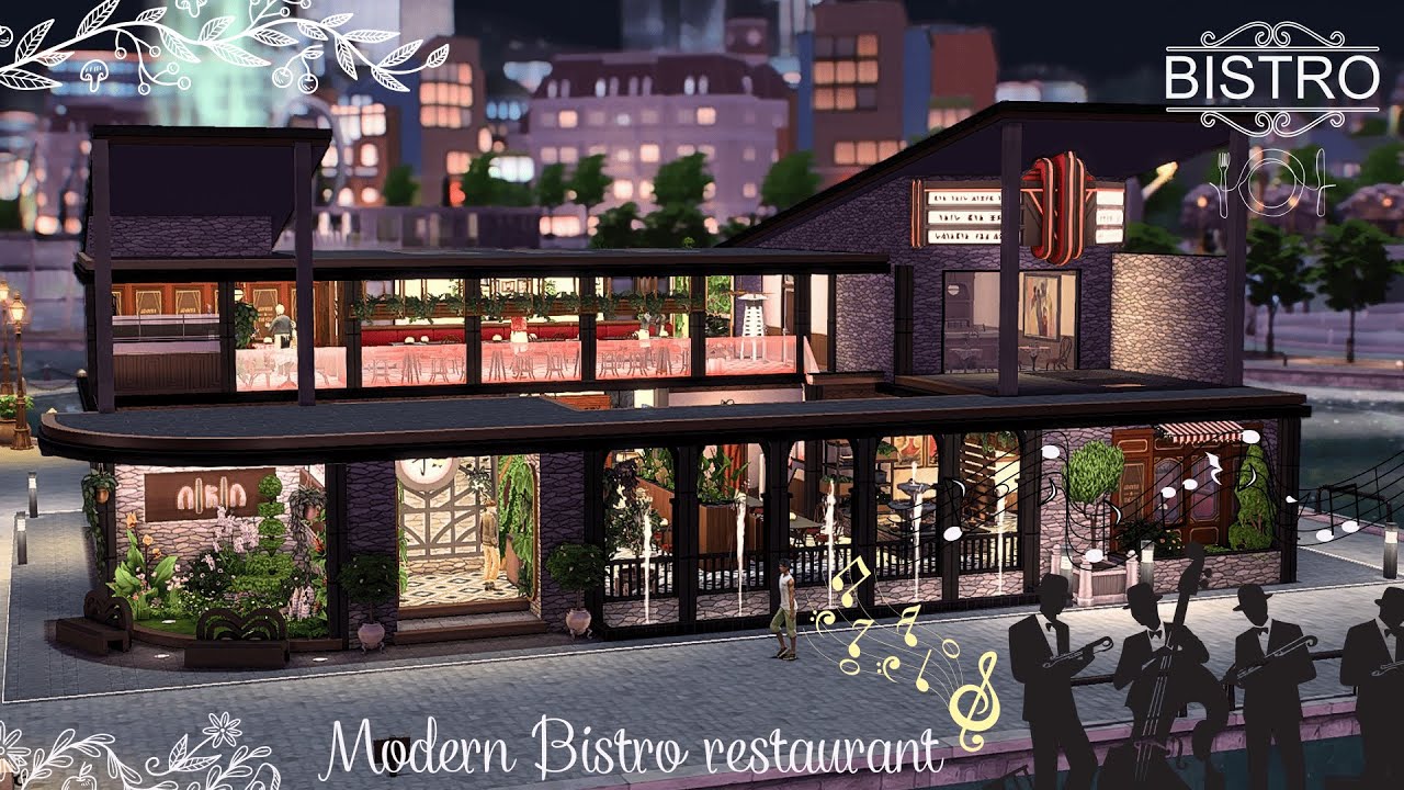 The Sims 4 | Modern Bistro restaurant & bar | ร้านอาหาร Bistro สุดหรู ...