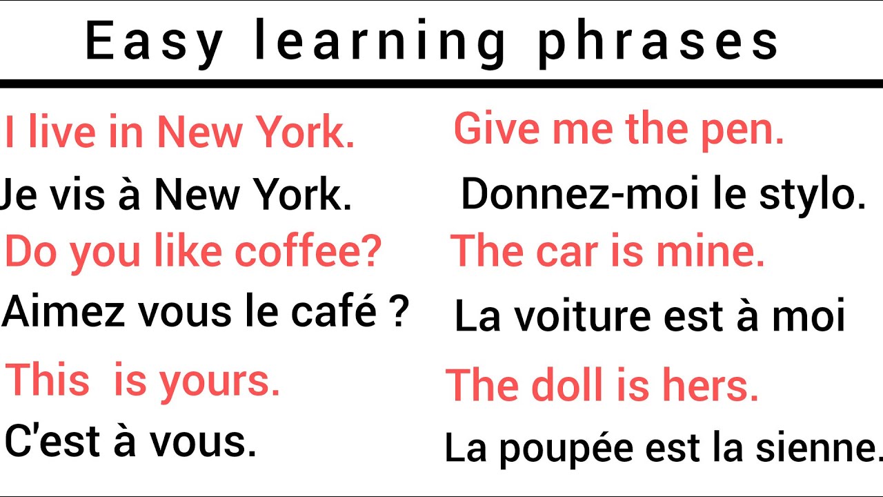 Apprendre les phrases simples les plus importantes en Anglais - YouTube