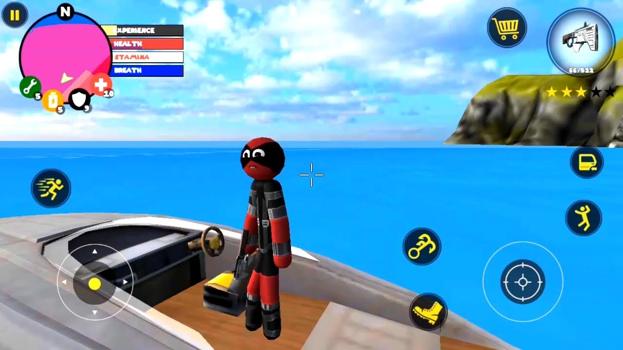 Stickman rope hero new game | Stickman huge man spead boat drive ...