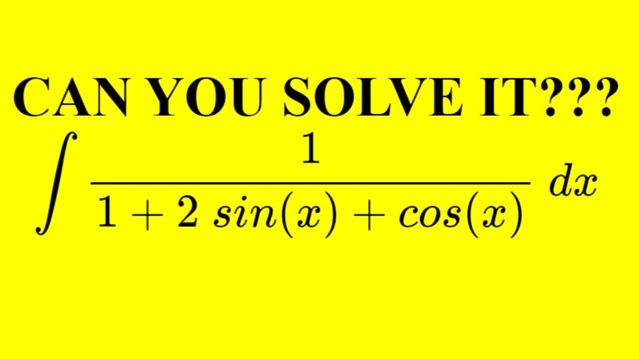Introduction to Weierstrass Substitution - YouTube