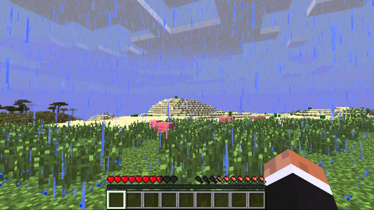 【Minecraft】「It's Raining Food!」のMODでスティーブが雨を食べるだけ - YouTube
