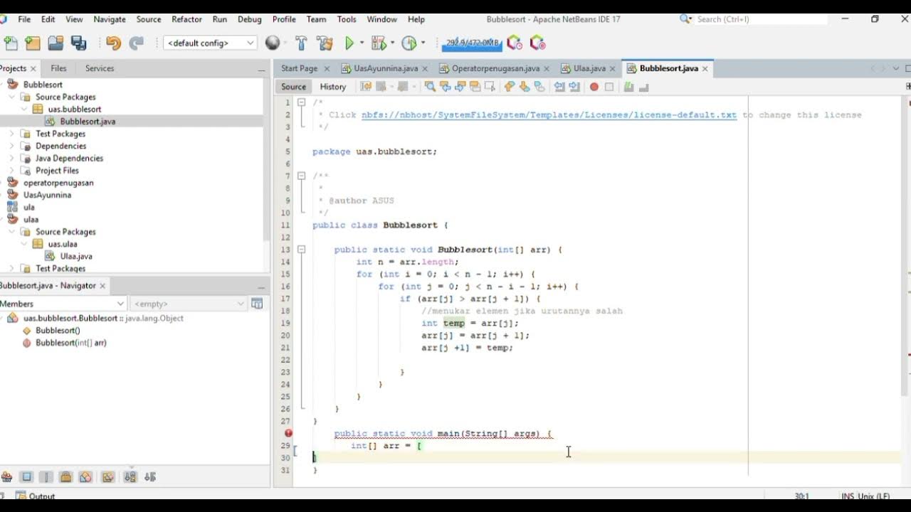 pemograman bubble sort algoritma // uas - YouTube