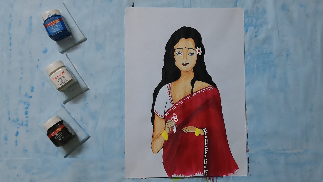 How to draw bengali lady #easyartchannel #drawingtutorials #easydrawing ...