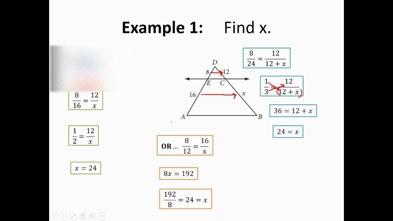 Proportional Segments between Parallel Lines (Similar Triangles) - YouTube
