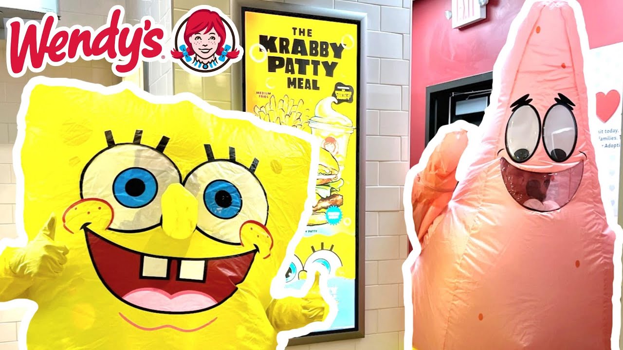 SpongeBob SquarePants And Patrick Go To Wendys And Get The New Krabby ...