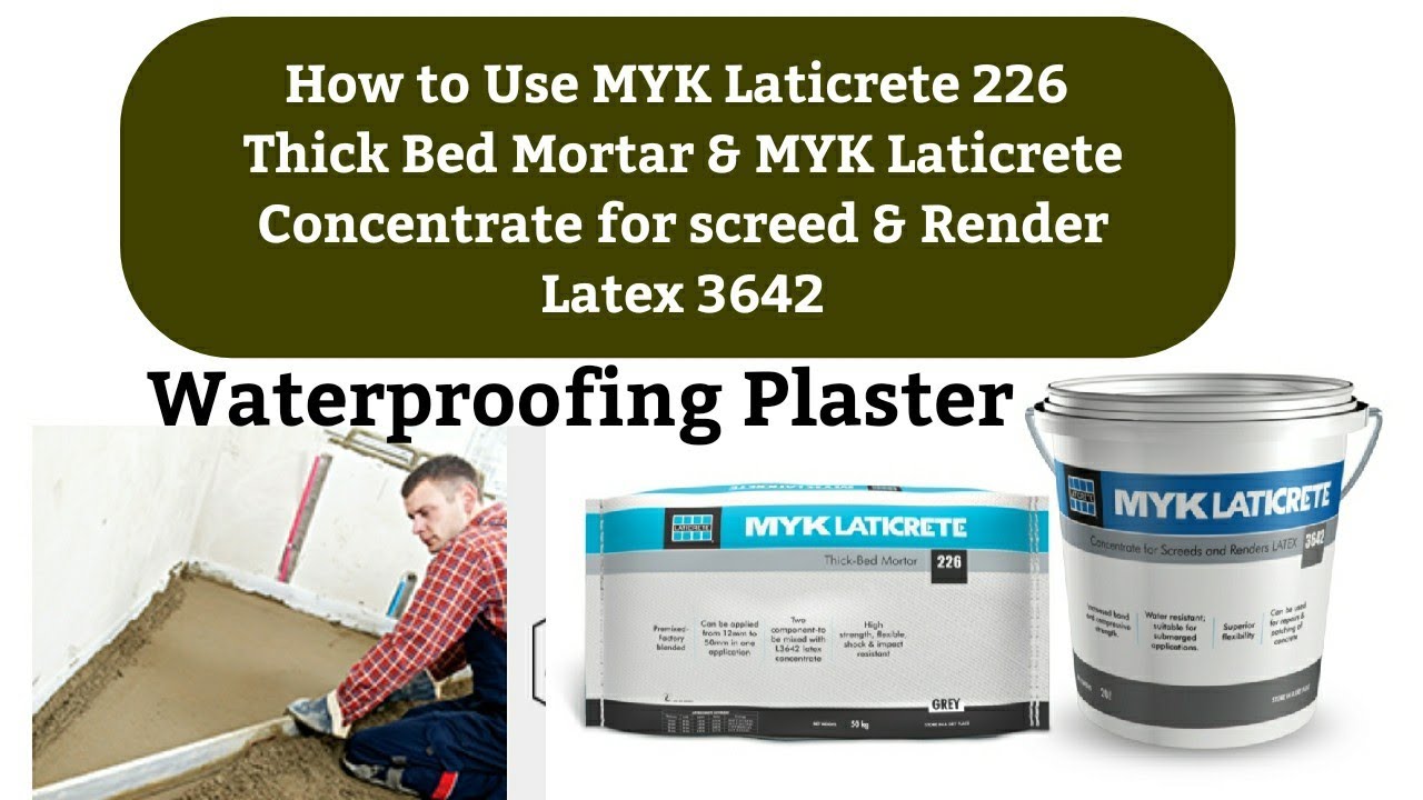 Waterproofing Plaster || How to Use MYK Laticrete Latascreed 100 & MYK ...