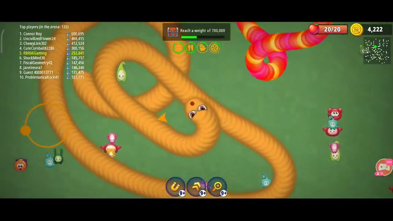 ⚫️ Challenging Game || level 51 worms zone || Playing solo || Time with ...