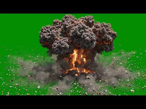 Explosion Green Screen | Bomb Blast With Debris Green Screen