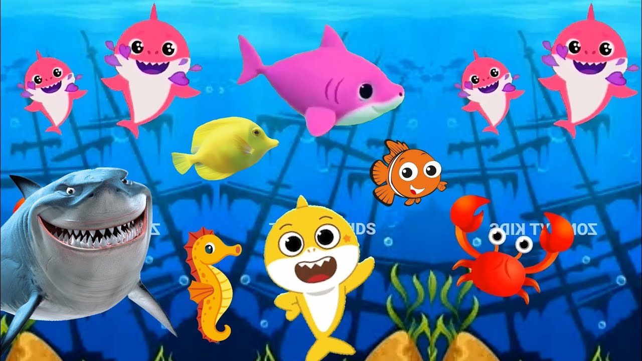Baby Shark Animals Sea | Baby song Nursery rhymes toddlers | Dolphin ...