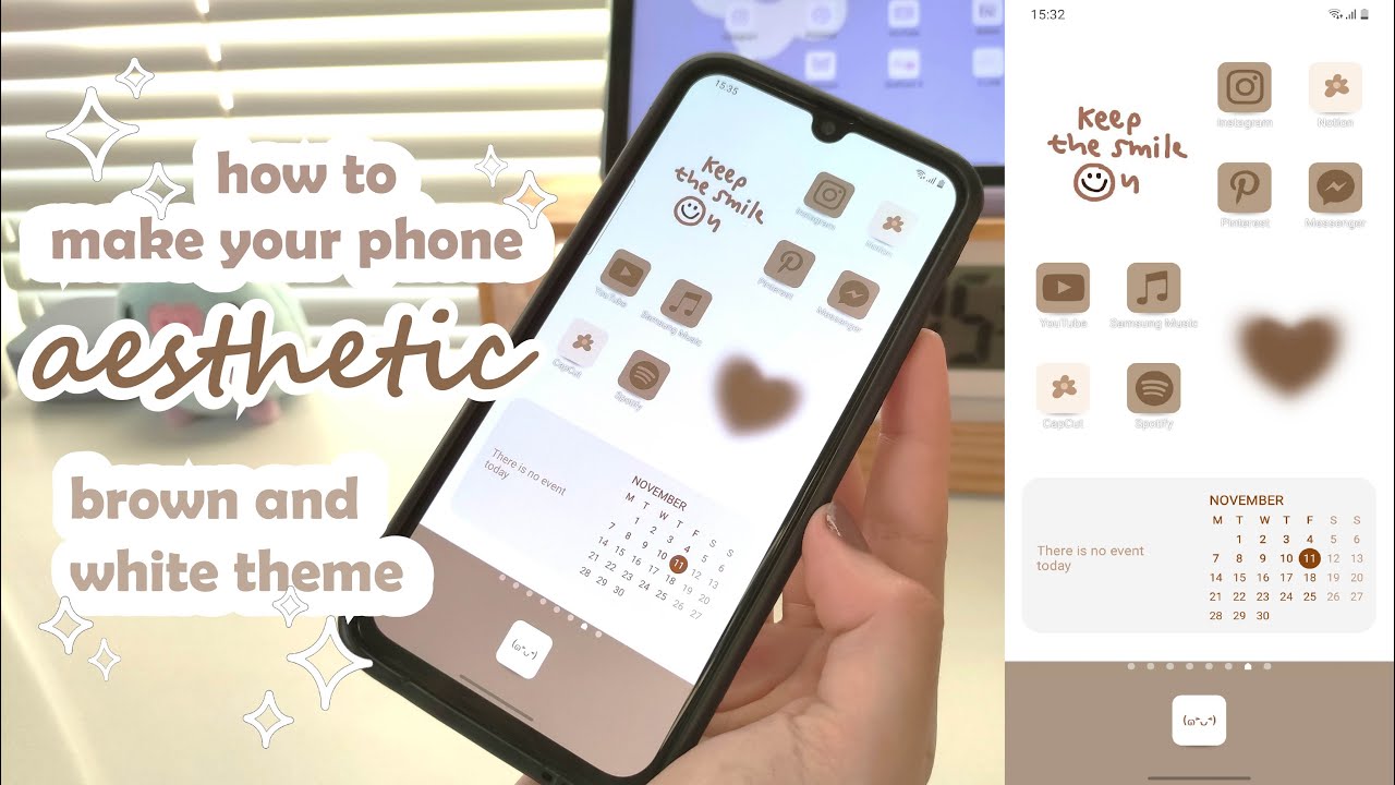 how to make your phone aesthetic 🤎 customize your phone ~brown and ...