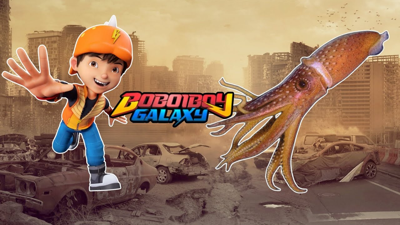 TERIKAT KENCANG !! pertarungan boboiboy golem tanah vs cumi cumi ...