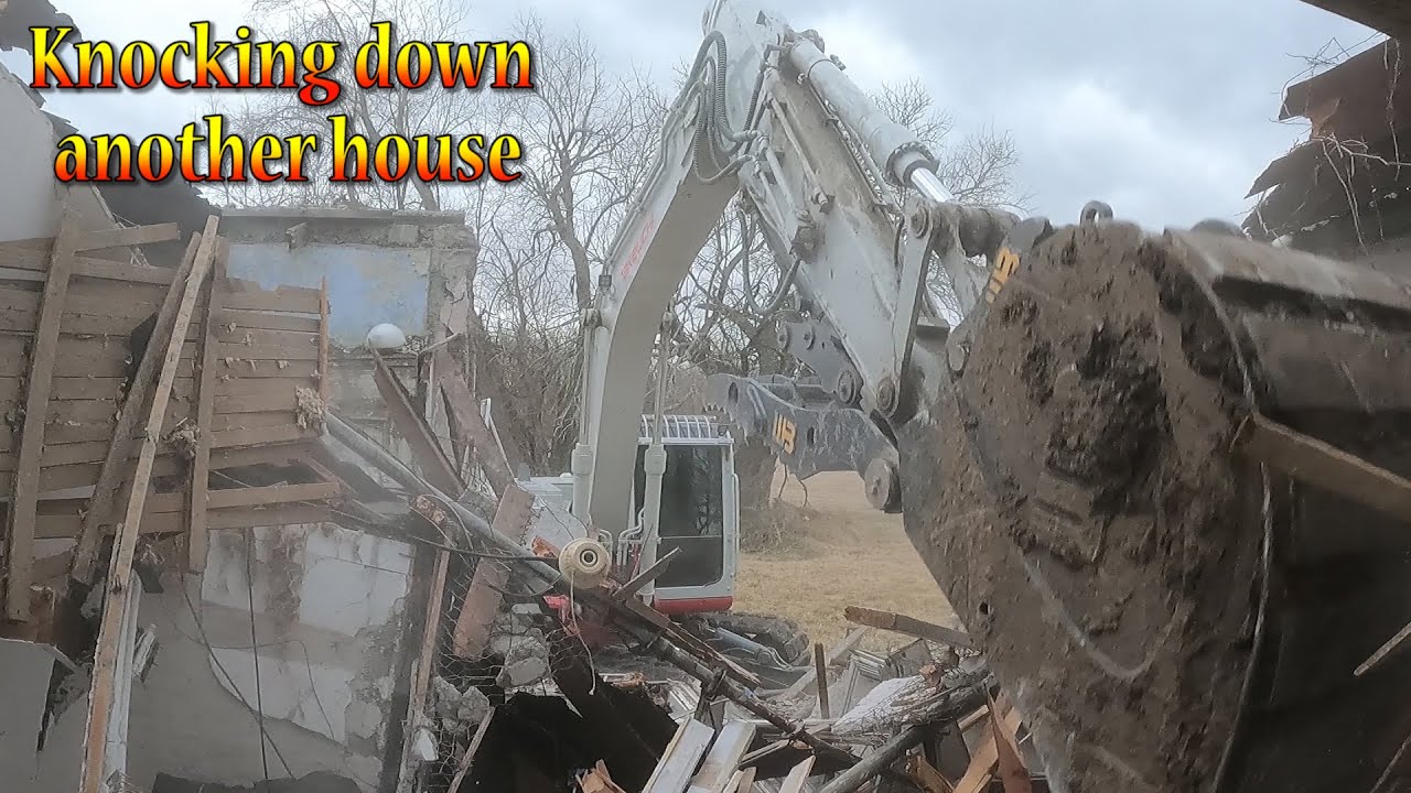 Knocking Down The Second House On This Site - YouTube
