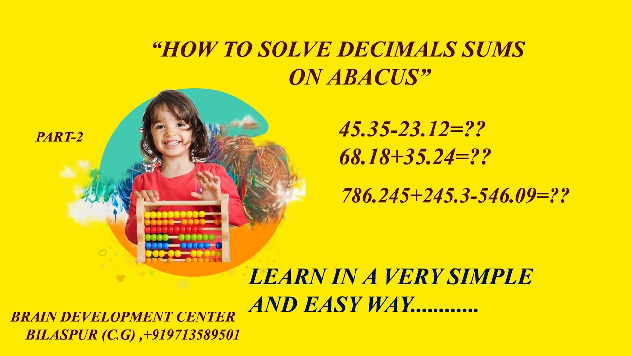 Abacus sums of Decimal numbers - YouTube