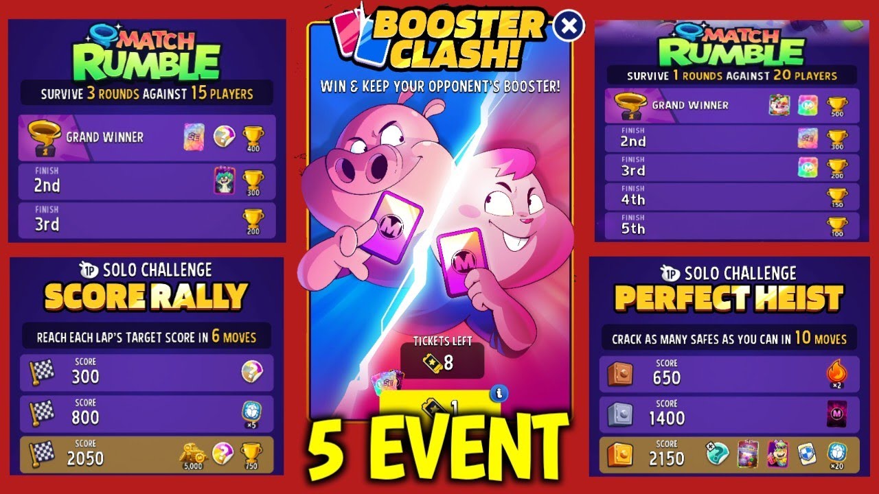 5 event match masters || solo challenge match masters | match rumble ...