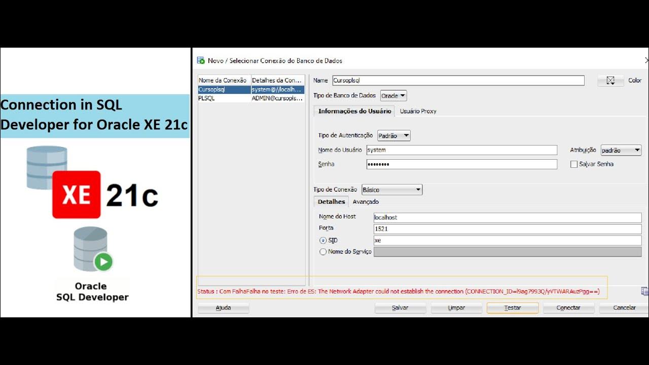 Creating a Connection in SQL Developer for Oracle XE 21c Database - YouTube