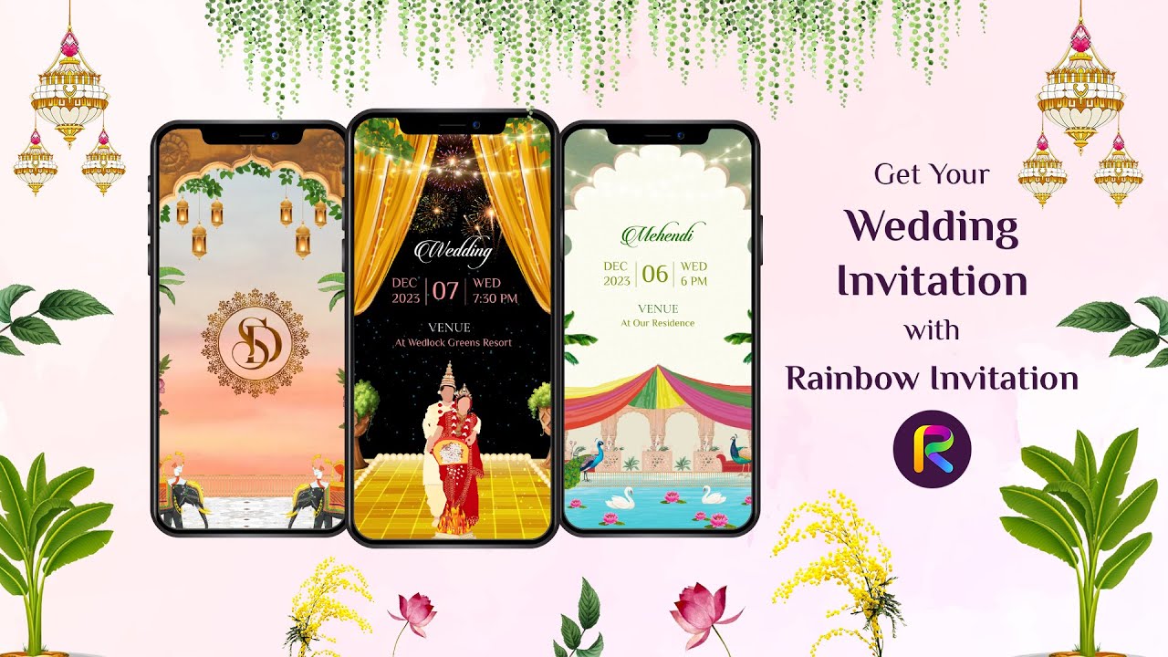 Wedding Invitation Video || Digital Wedding Invitation || Save The Date ...