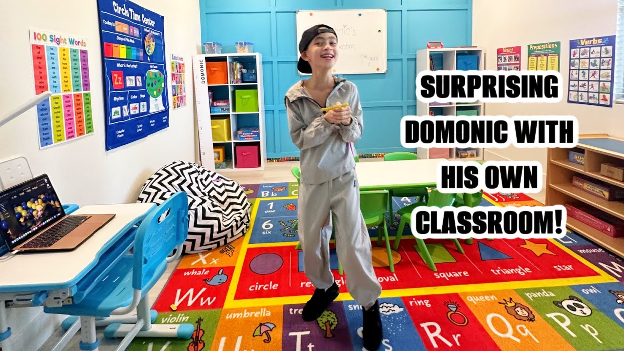 SURPRISING DOMONIC WITH HIS DREAM CLASSROOM!!!!! *8 YEAR OLD WITH ...