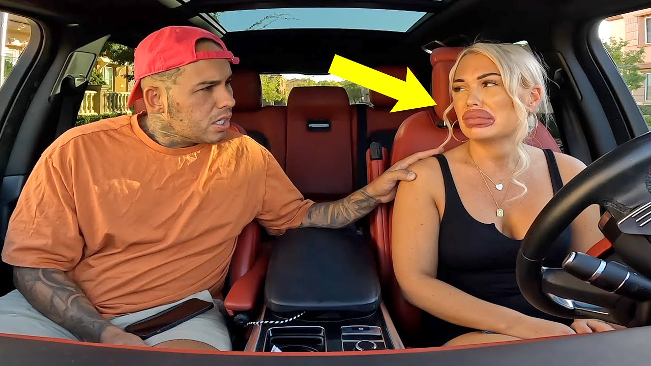 Husband Reacts to my MASSIVE LIPS - YouTube