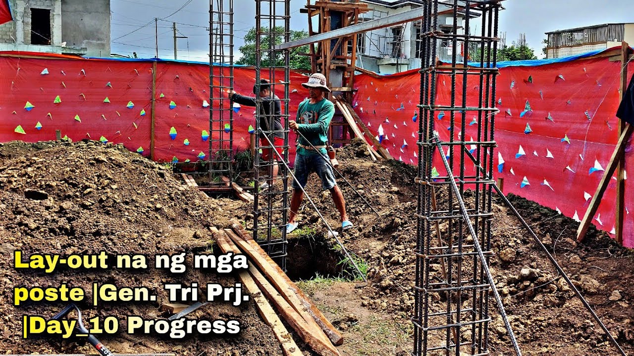 Lay-out na ng mga poste |Gen. Tri Prj. |Day_10 Progress - YouTube