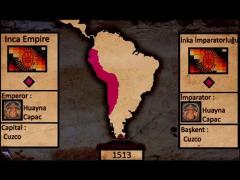 İnka İmparatorluğu kuruluştan yıkılışa her yıl (1350-1533) Inca Empire ...