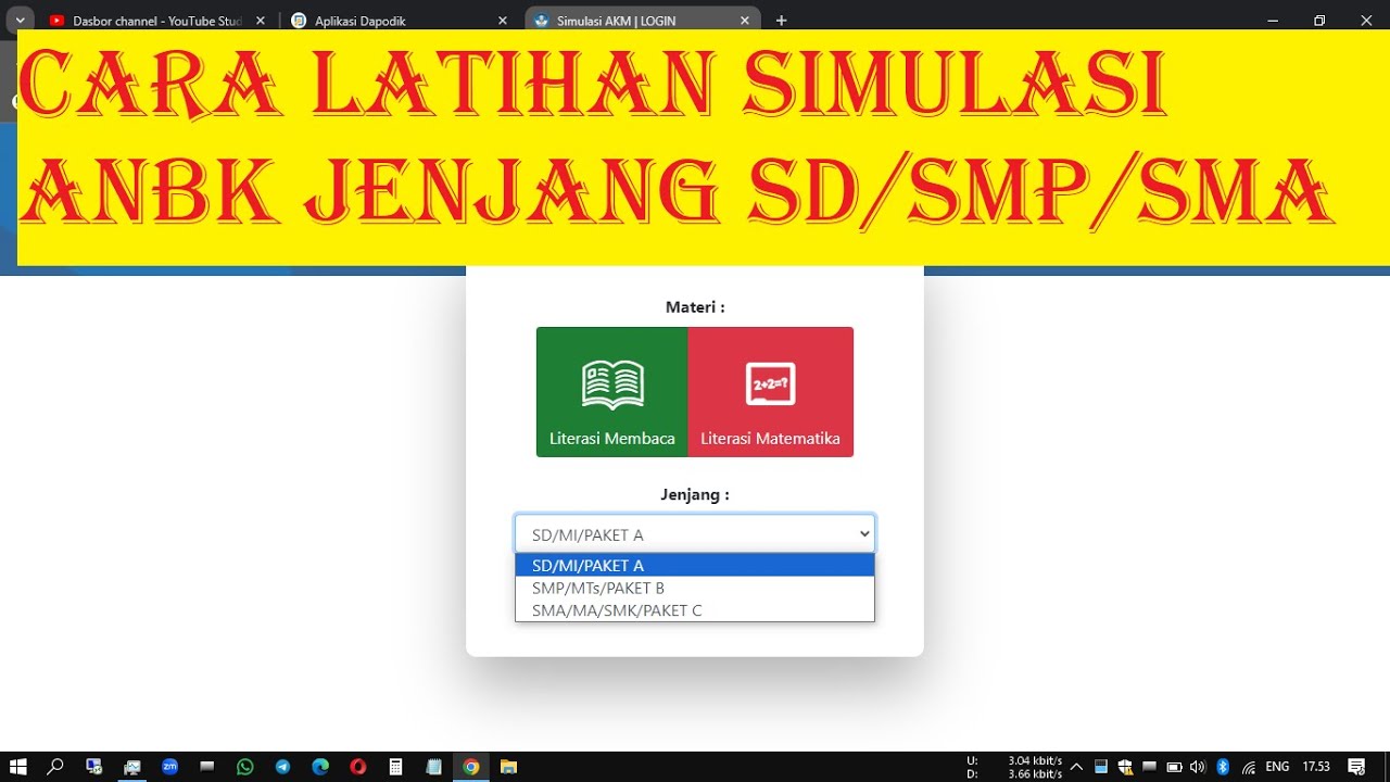 Cara Latihan Simulasi ANBK Online Bisa diakses Kapanpun Untuk Jenjang ...