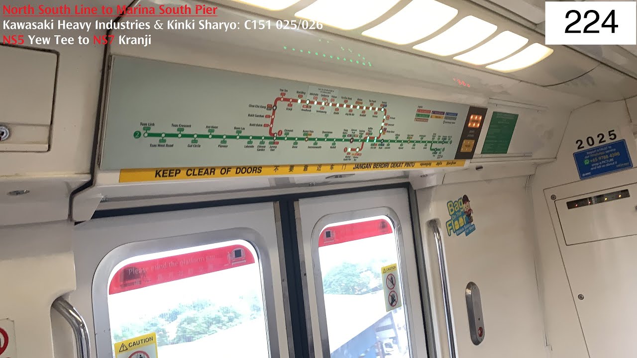 ⁴ᴷ [TEL3 STARIS map PMSM NSL] SMRT Trains, NSL Train Ride [Yew Tee → ...