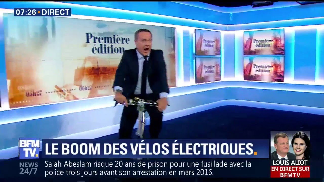 Christophe Delay teste le vélo électrique ce matin sur le plateau de ...