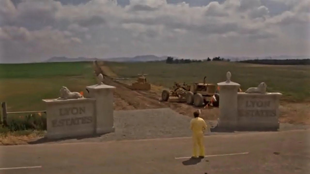 Back to the Future filming locations. Entrance to the Lyon Estates ...
