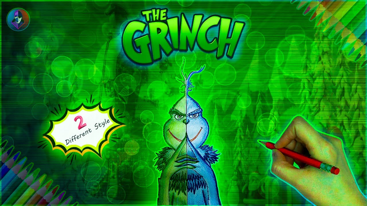 "Two Color GRINCH" / One Drawing, But Four Different Styles / Cartoon ...