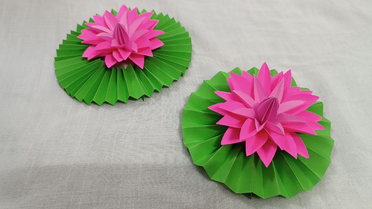 how to make lotus with paper?/Water Lilly/Paper Lotus diy For school ...