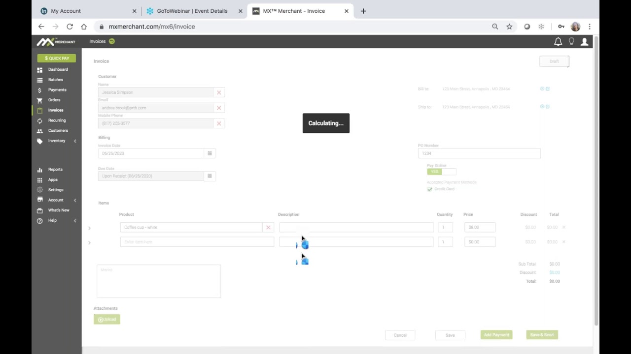 How to Send Online Invoices with MX Invoice, an MX Merchant Online Gateway Product - YouTube