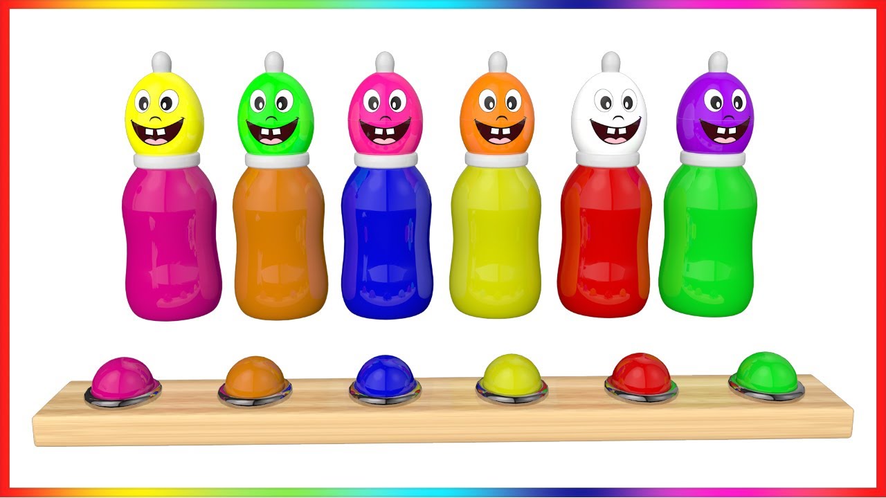 Learn Colors with Milk Bottle for Children - Colors 3d Animation ...