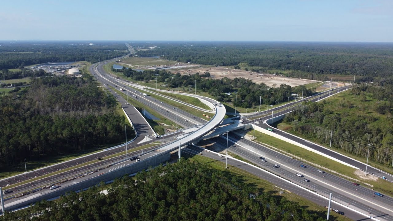 Interstate 75 new exit and Overpass Rd Bridge Update Drone Tour Wesley ...