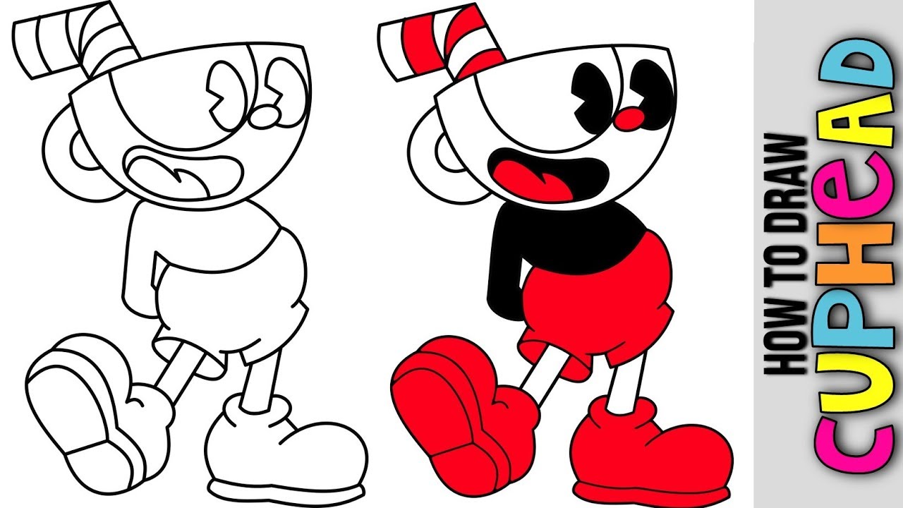 How To Draw Cuphead ☕️ Step By Step ☕️ Easy Drawings ☕️ Drawings - YouTube