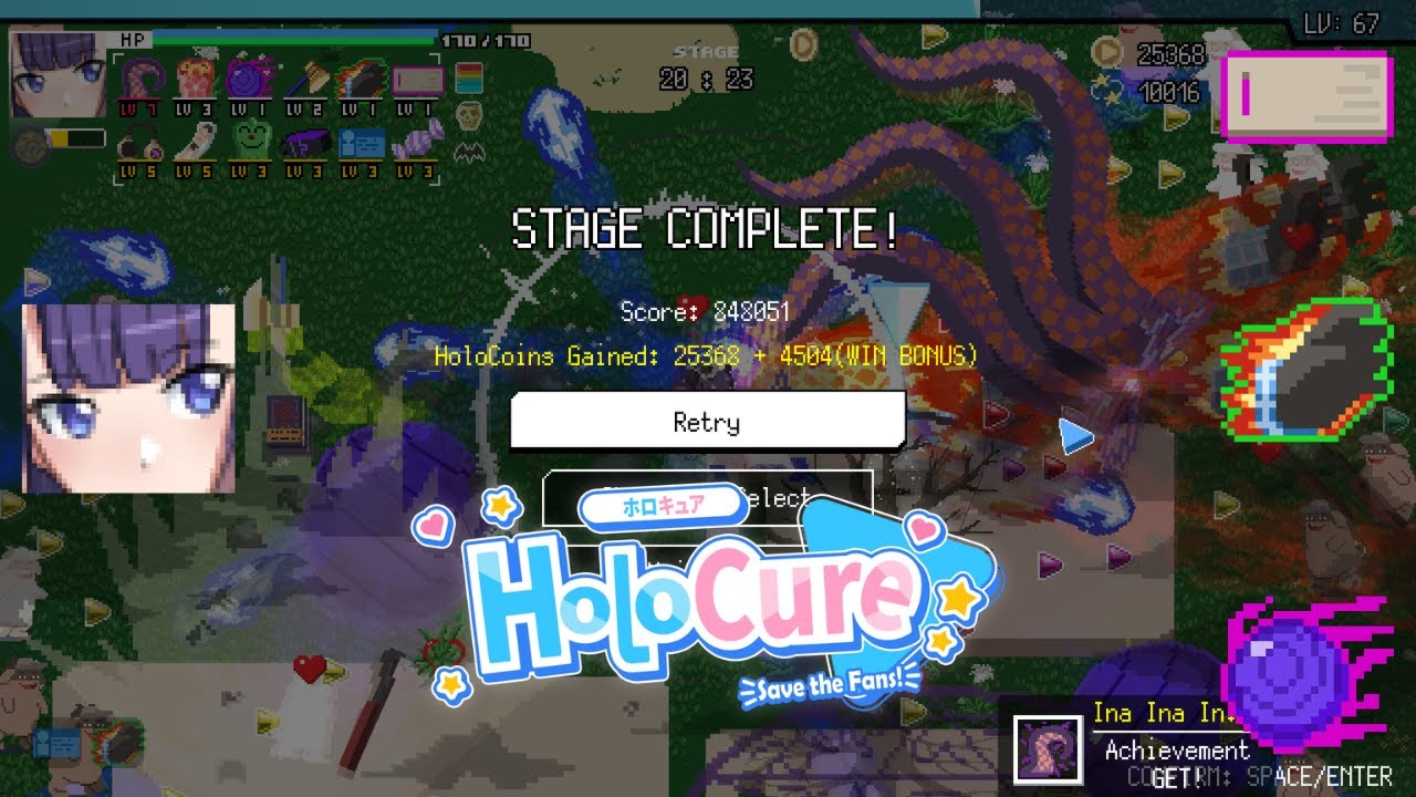 [Holocure 0.6]Ninomae Ina'nis in Stage 1 using Curse Ball, Holy Fire ...