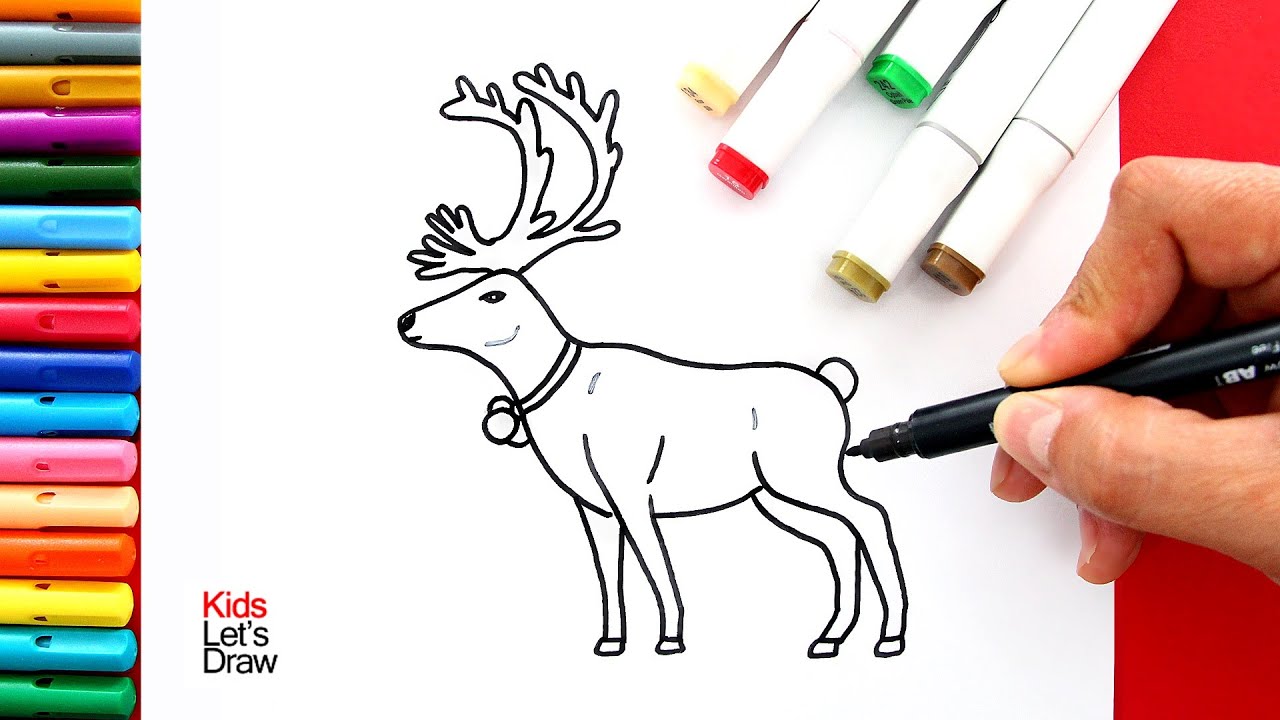 Dibuja un RENO NAVIDEÑO (semi-realista) | How to draw a Christmas ...