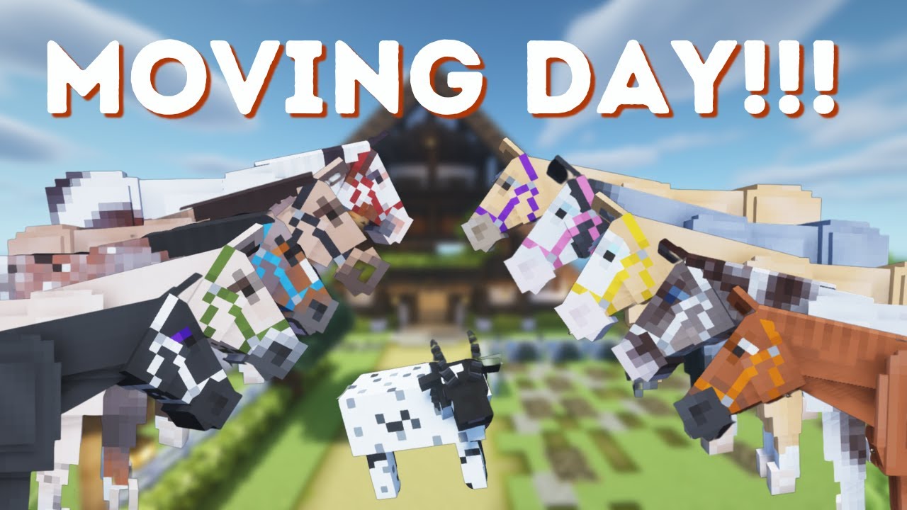 Moving my horses into the new barn! Minecraft SWEM RRP - YouTube