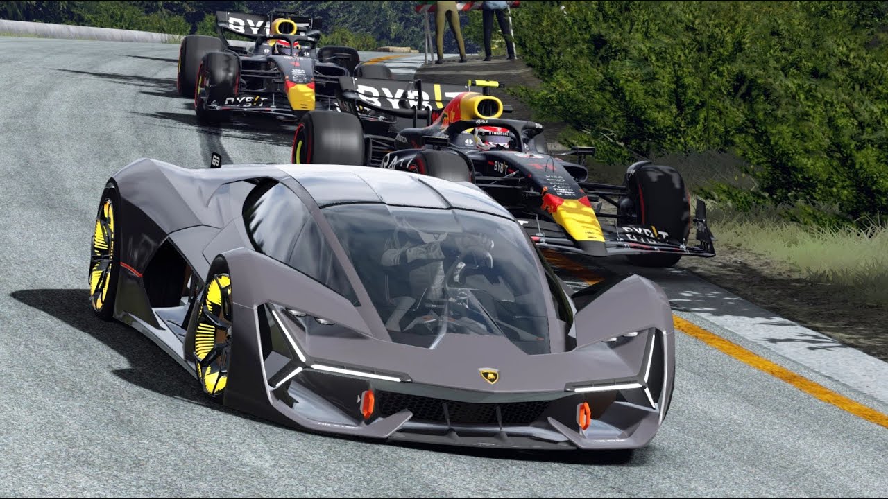 Lamborghini Terzo Millennio vs F1 Red Bull Racing cars vs Lamborghini ...