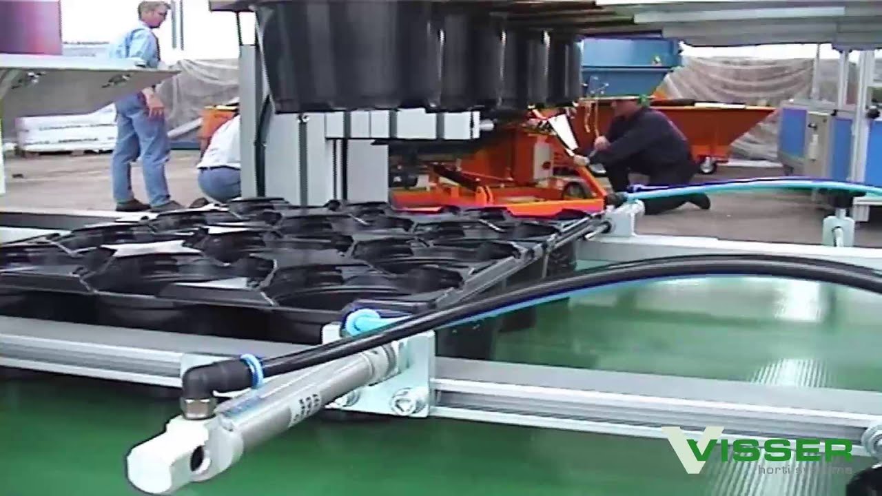 Visser Horti Systems - Tray/Pot-destacker SHD - YouTube