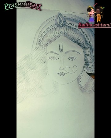 how to draw Radha pencil sketch||easy drawing tutorial||#prasenjit #art ...