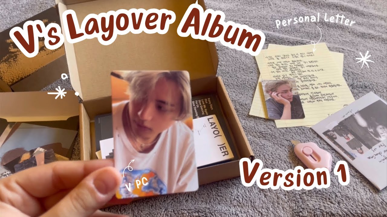 unboxing V’s 1st solo album layover version 1 🐻 - YouTube