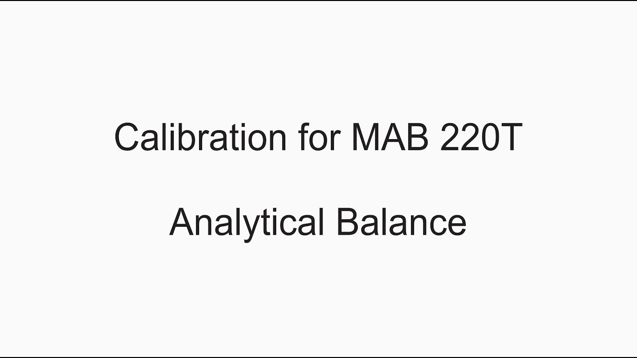 Calibration - MAB 220T - YouTube