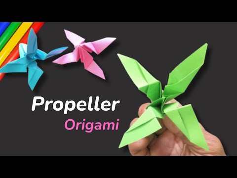 How to make an origami propeller toy spinning downwards | origami ...